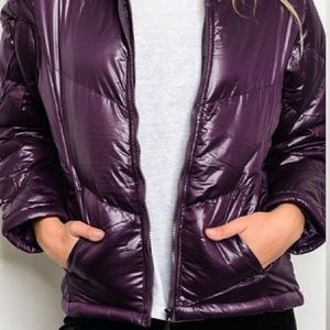 Jackets & Coats | Purple Hooded Puffer Jacket | Poshmark